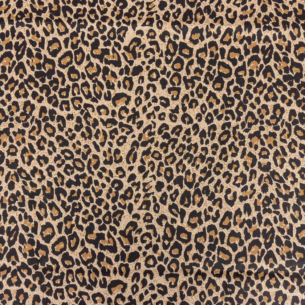 Natural Brown Leopard Print Stretch Cotton Twill Fabric – Brunswick Mills